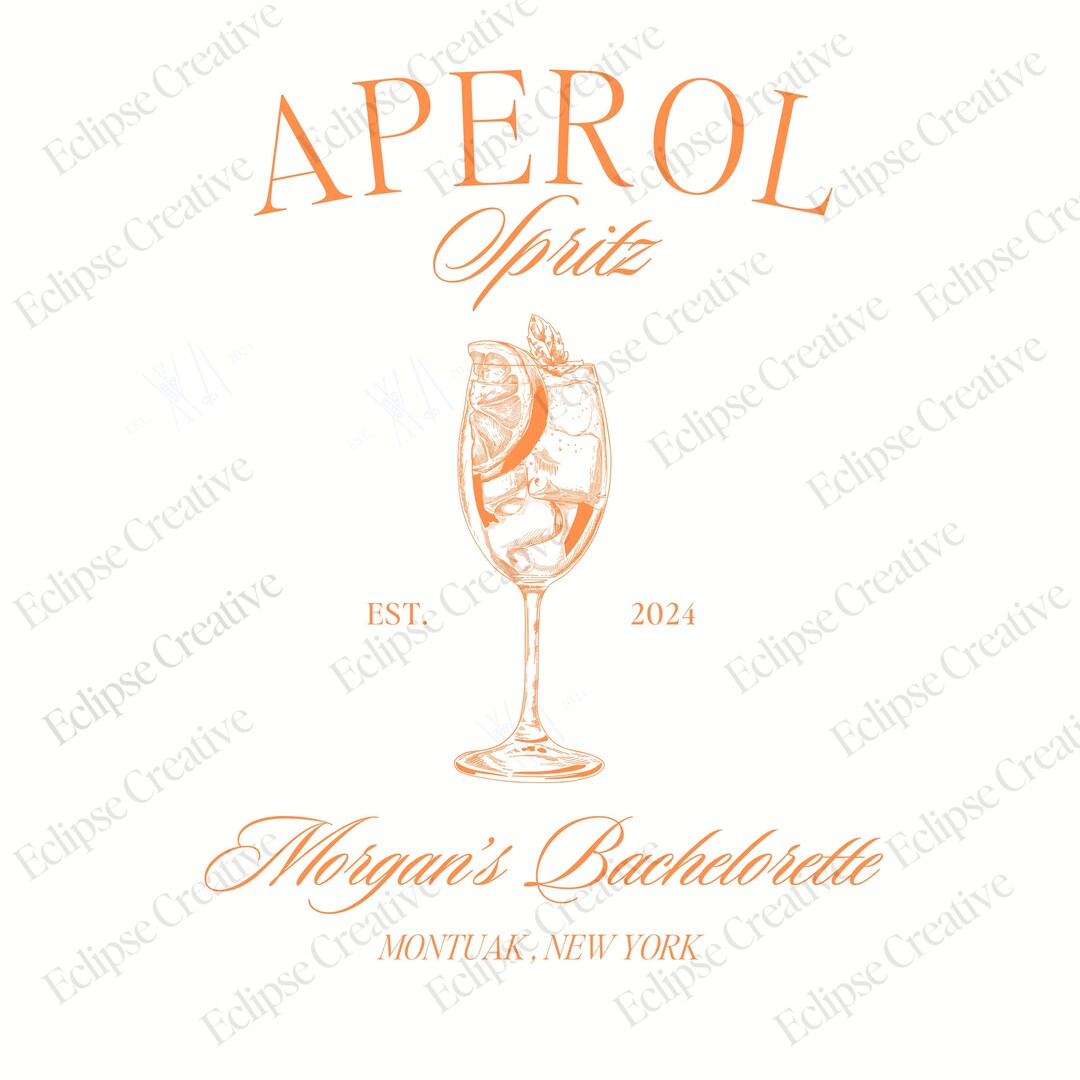 Aperol Spritz Bachelorette Logo the Spritz Social Club Editable ...