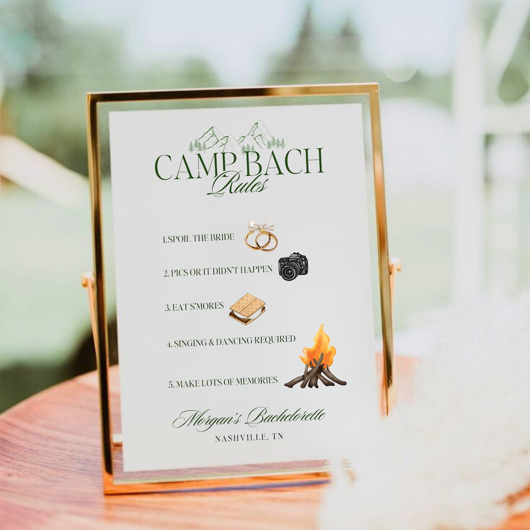 Camp Bachelorette Camp Rules Template, Camp Bachelorette Activity ...