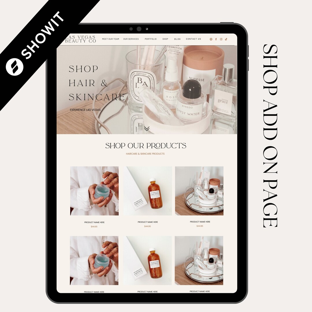 Showit Shop Page Template, Showit Website Template, Shop Page Website ...