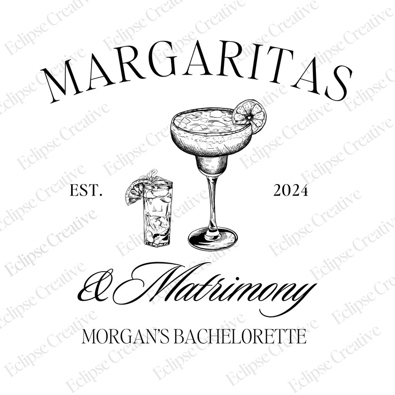 Margs and Matrimony Bachelorette Logo Template, Editable Template,beach ...