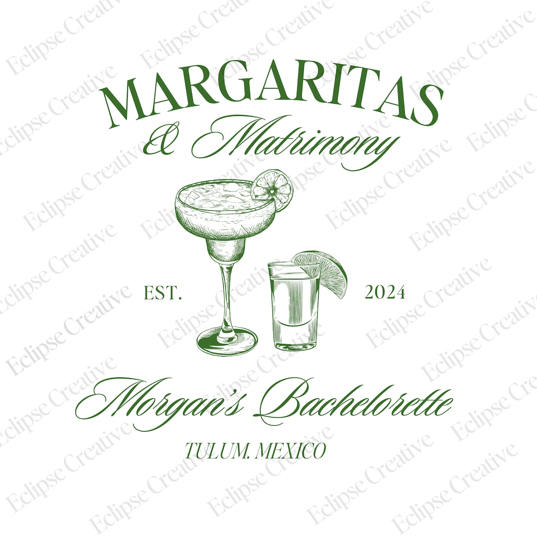 Margs and Matrimony Bachelorette Logo Template, Editable Template,beach ...
