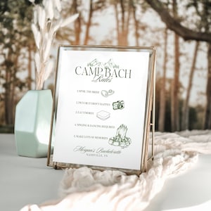 Camp Bachelorette Camp Rules Template, Camp Bachelorette Activity ...