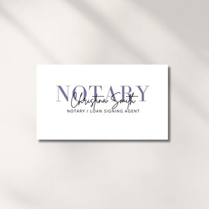 Notary Business Card Template , Notary Digital Card, Loan Signing Agent ...