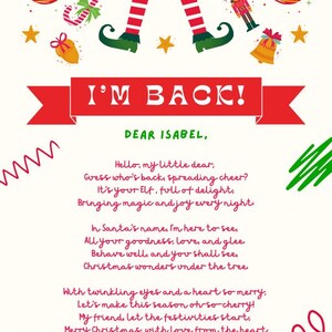 Editable Mini Elf on the Shelf Letters. Printable Mini Elf Arrival and ...