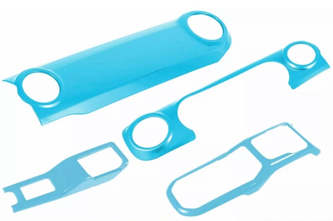 Custom Painted 4pcs Blue Center Console Dashboard Gear Shift Panel Trim ...