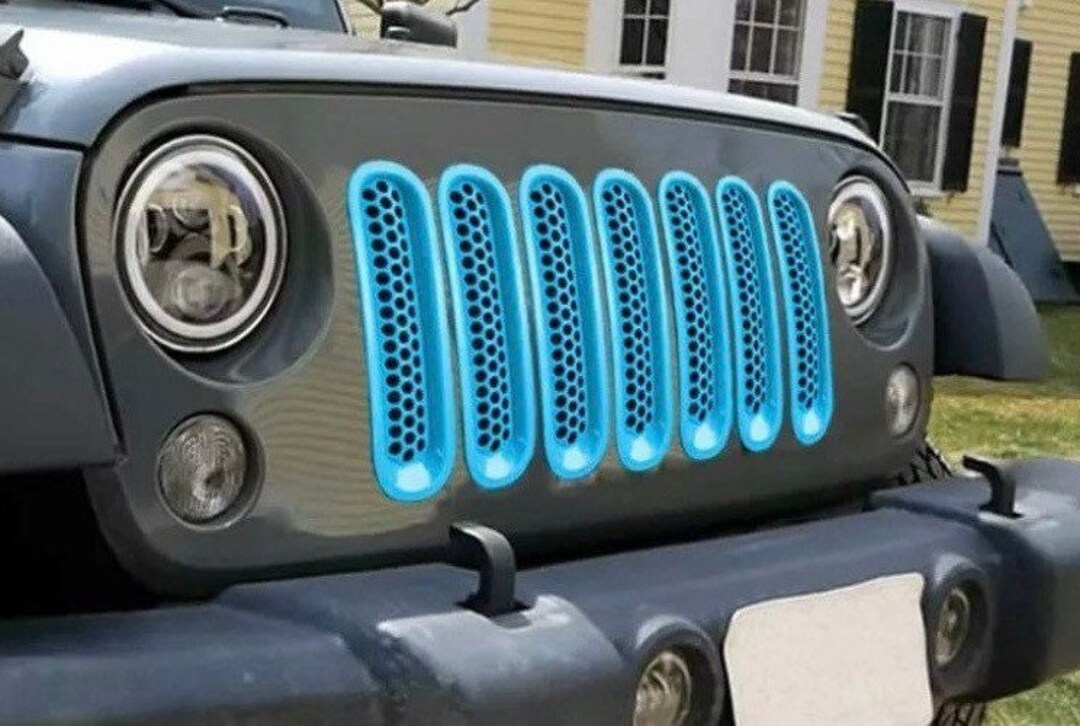 Custom Painted Grille Inserts Clips Mesh Insert for 07-18 Jeep Wrangler ...
