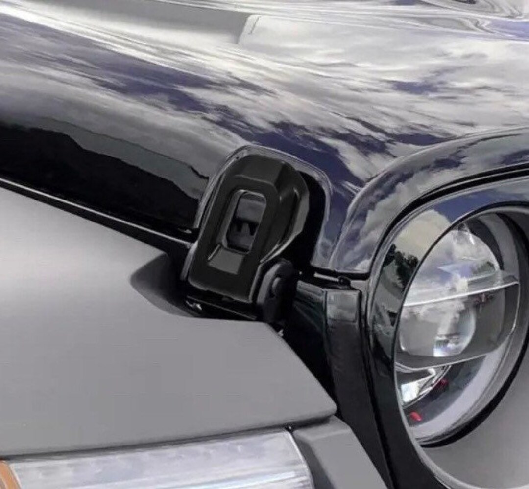 Custom Painted Black Hood Lock Latches Catch Brackets Cover for Jeep ...