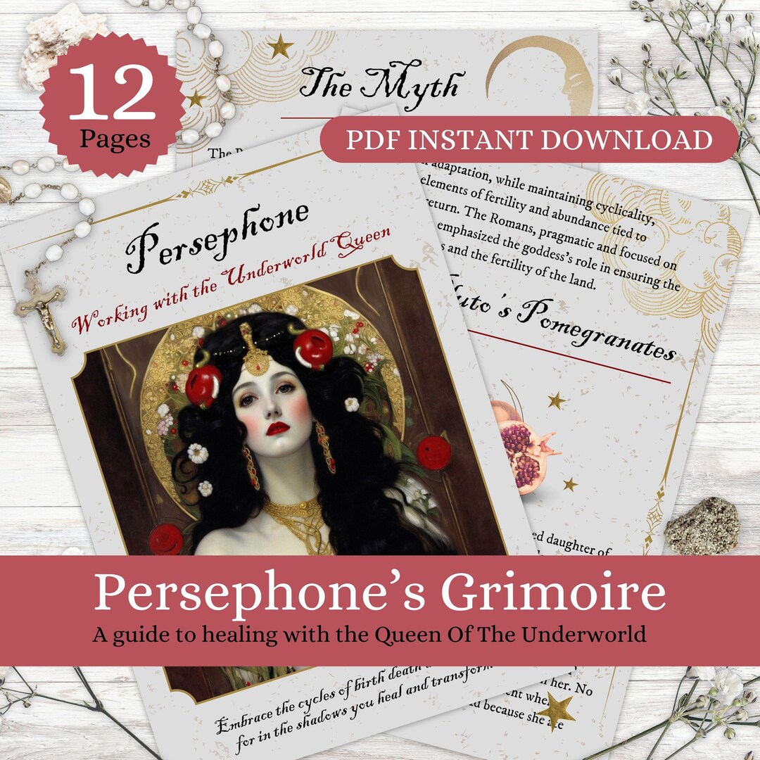 Persephone Grimoire Book of Shadows for Deity Work. Goddess Printable ...
