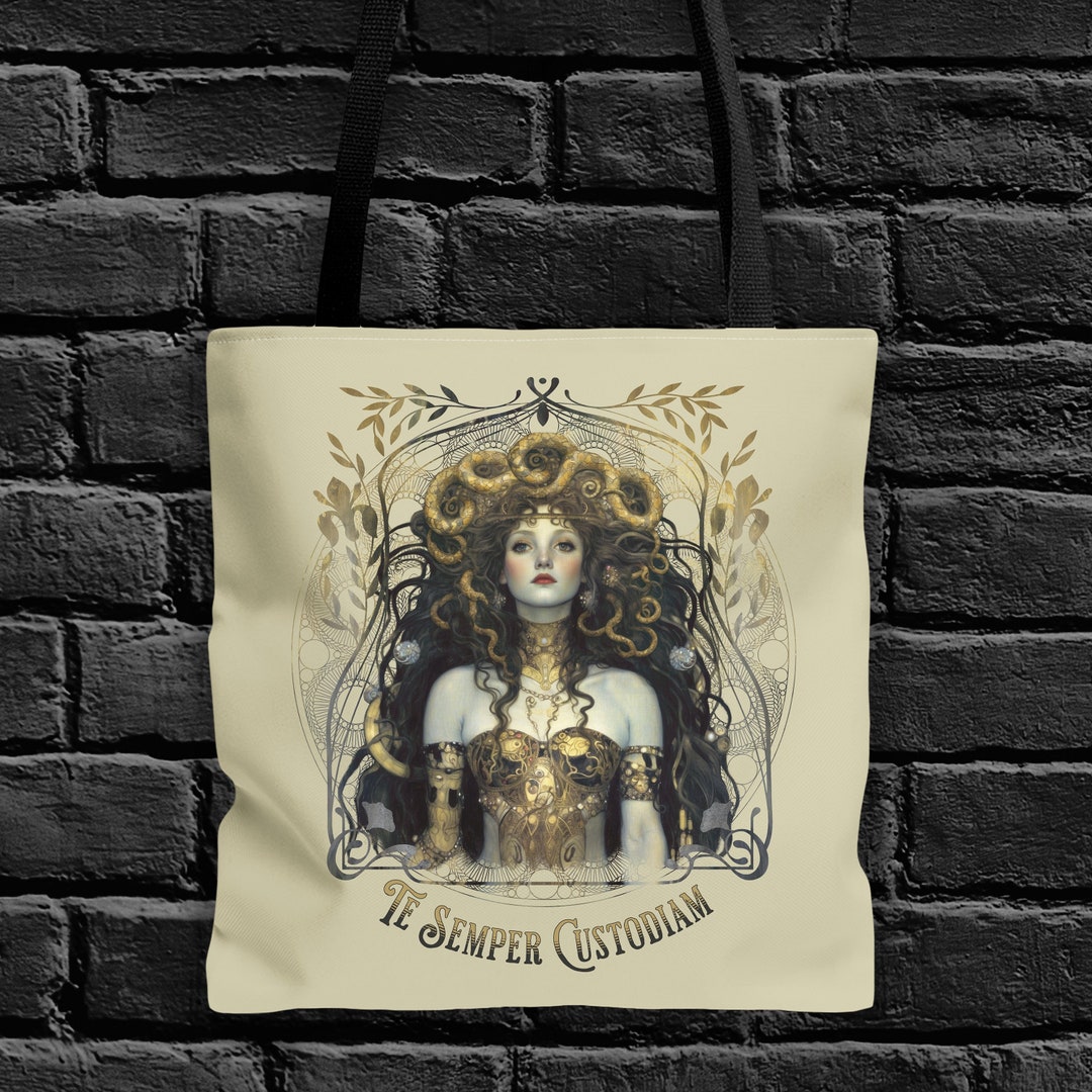 Medusa Tote Bag, Greek Mythology Vintage Art Nouveau Purse, Goddess ...