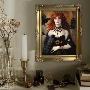 Morrigan Printable With Crows, Gothic Irish Mythology Wall Art Gift ...