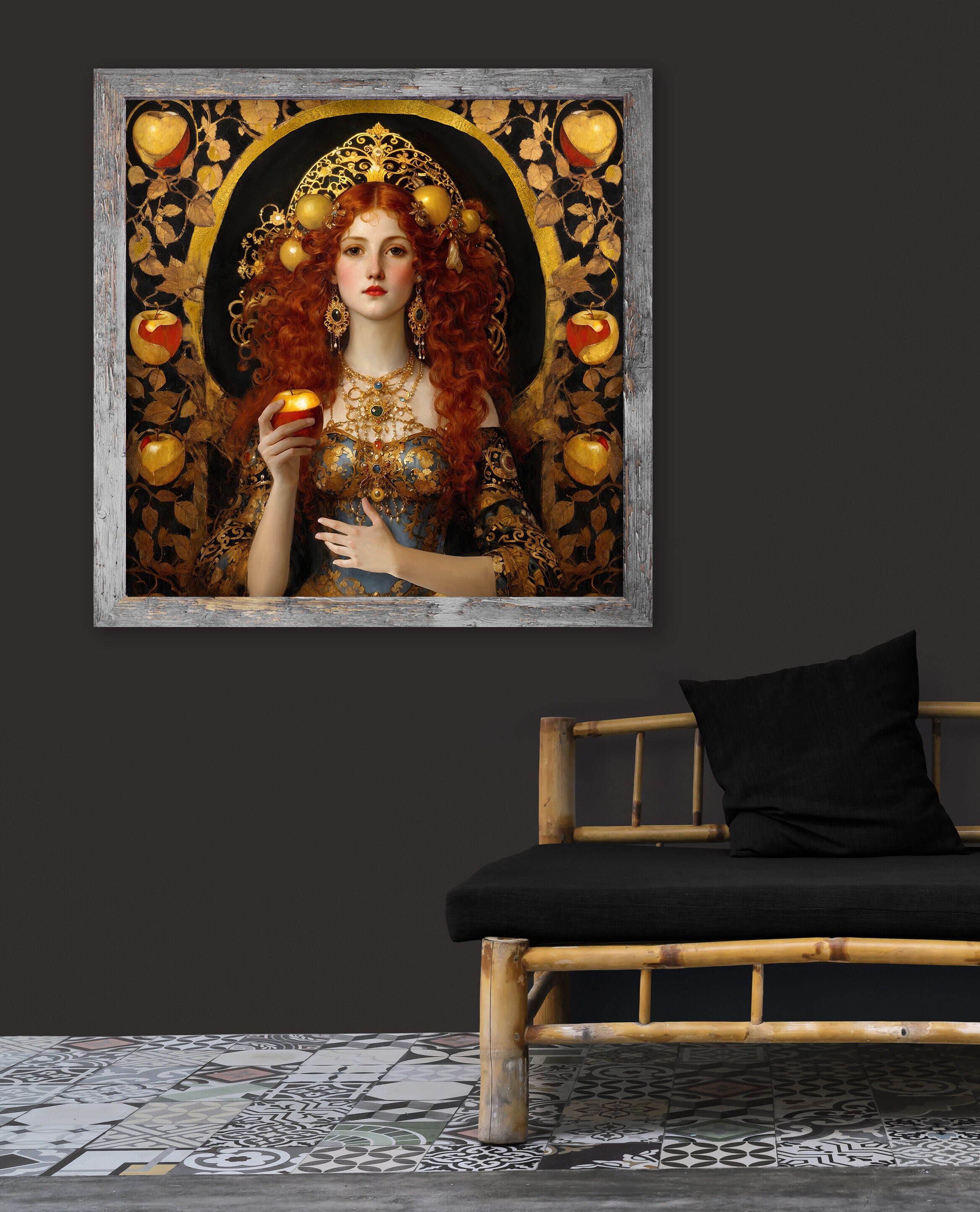 Eris Print Discordia Goddess of Strife With Red Hair & Apples. Greek ...