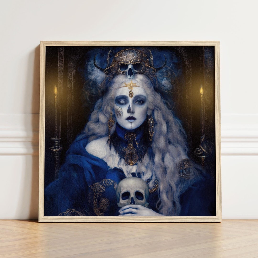 Hel Print Black Wall Art Gift for Her. Norse Goddess. Nordic Mythology ...
