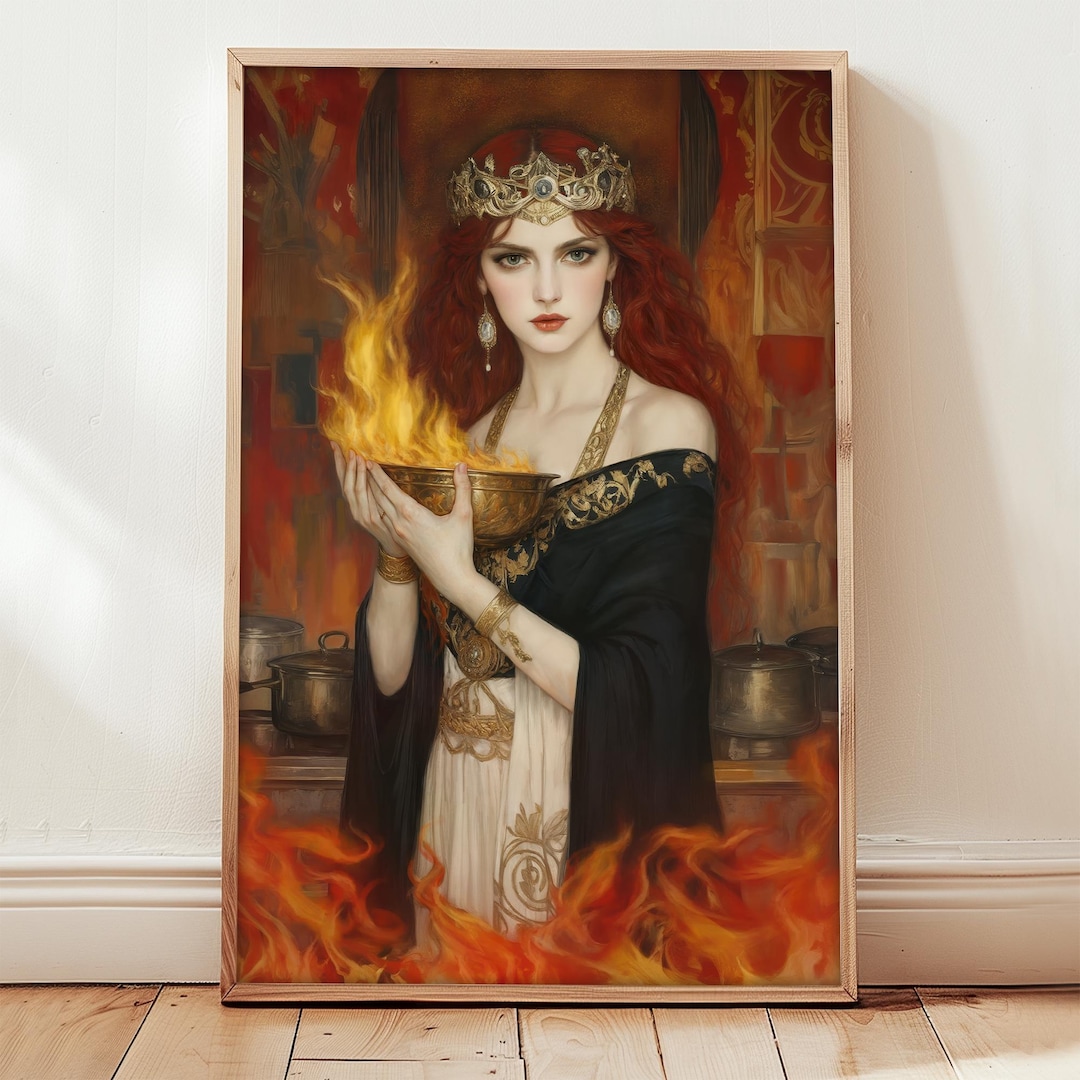 Hestia Fire Goddess Poster, Giclee Pre-raphaelite Print, Greek ...