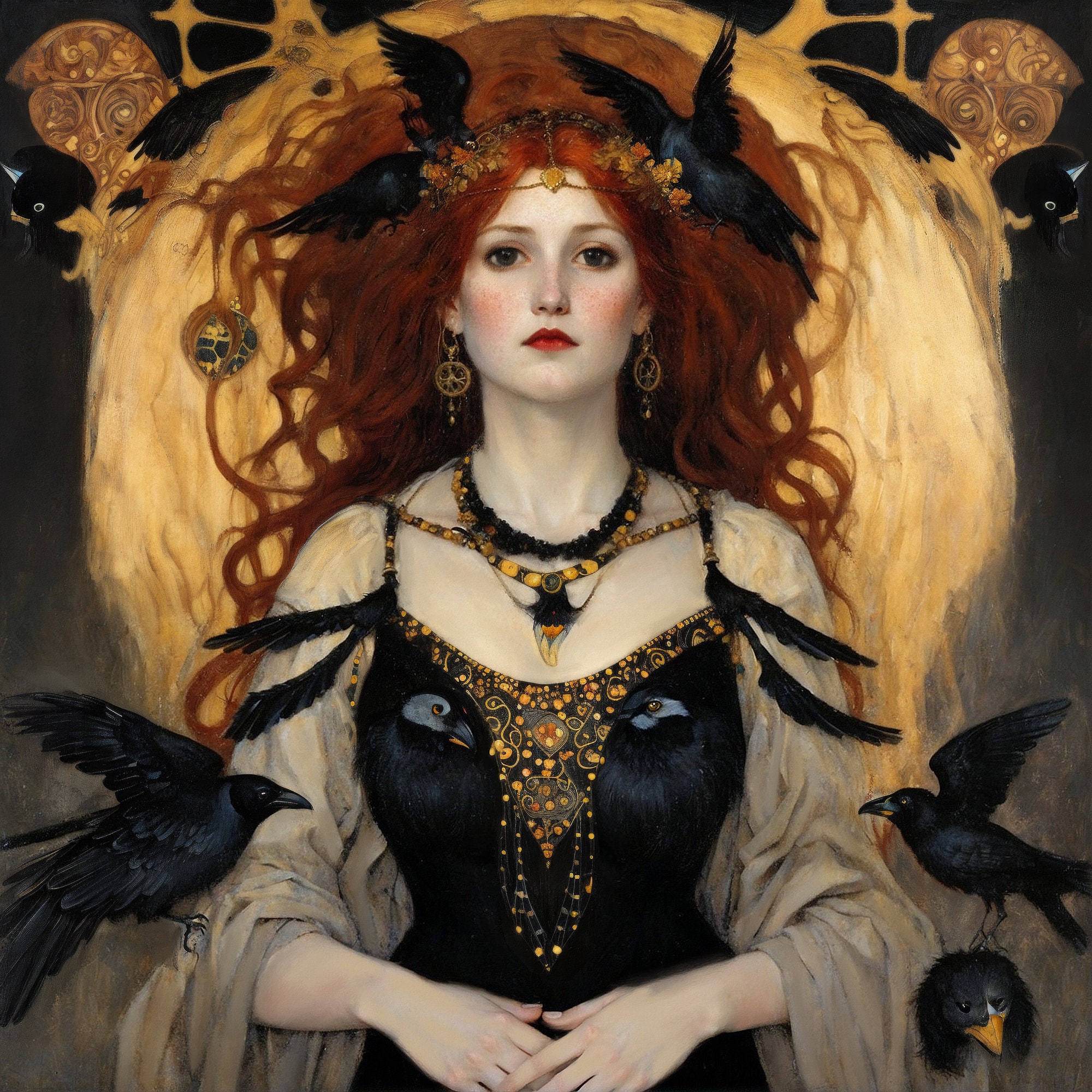 The Morrigan Print, Celtic Goddess of Crows. Gothic Wall Art Deco, Dark ...