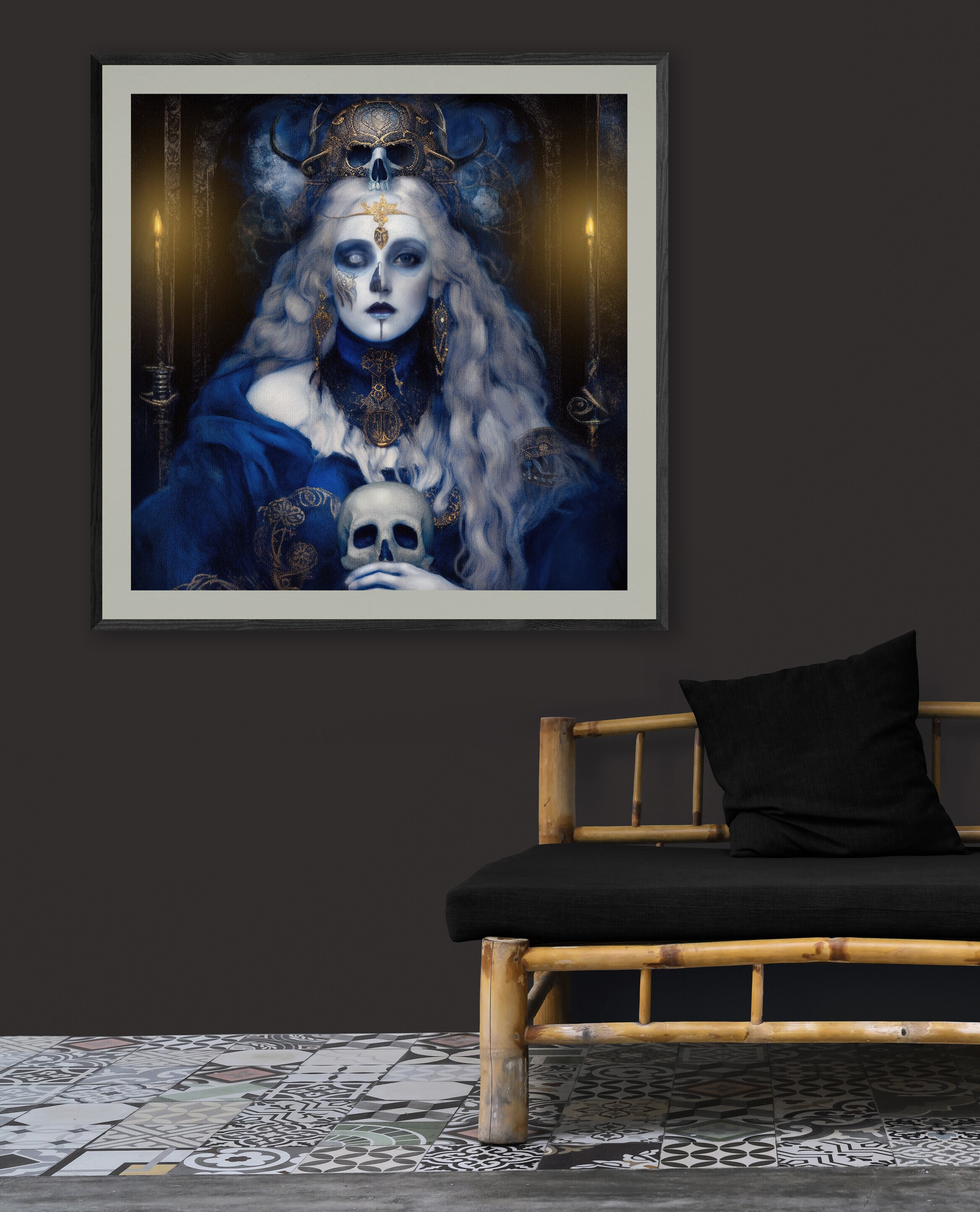 Hel Print Black Wall Art Gift for Her. Norse Goddess. Nordic Mythology ...