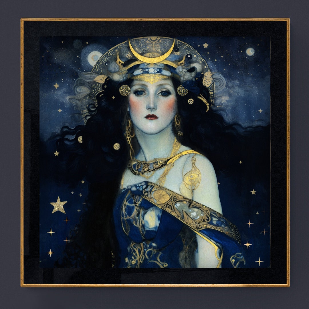 Nyx Printable, Goddess of Night, Greek Mythology, Starry Gothic Wall ...