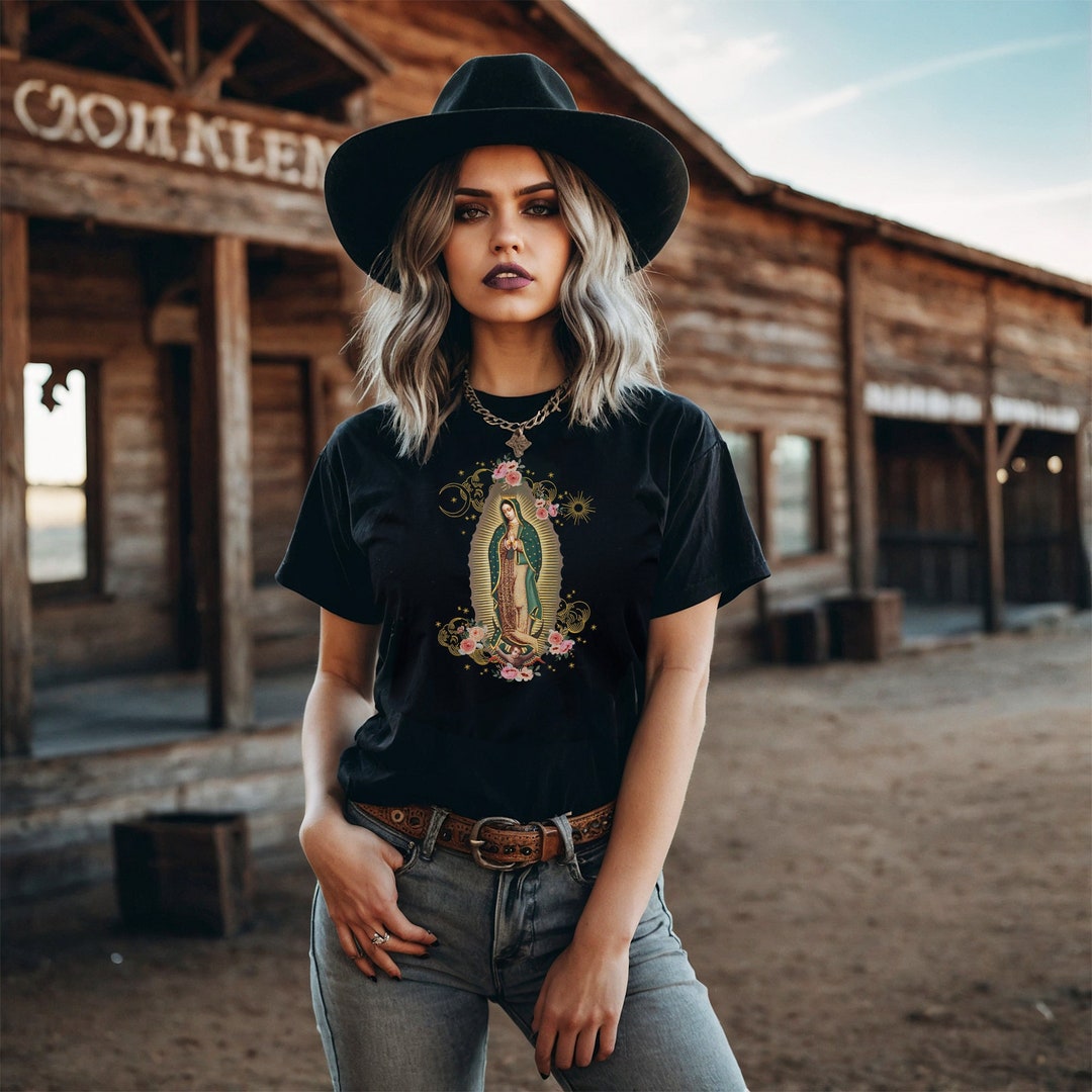 Our Lady of Guadalupe Christian Shirt, Western Gothic, Oversized ...