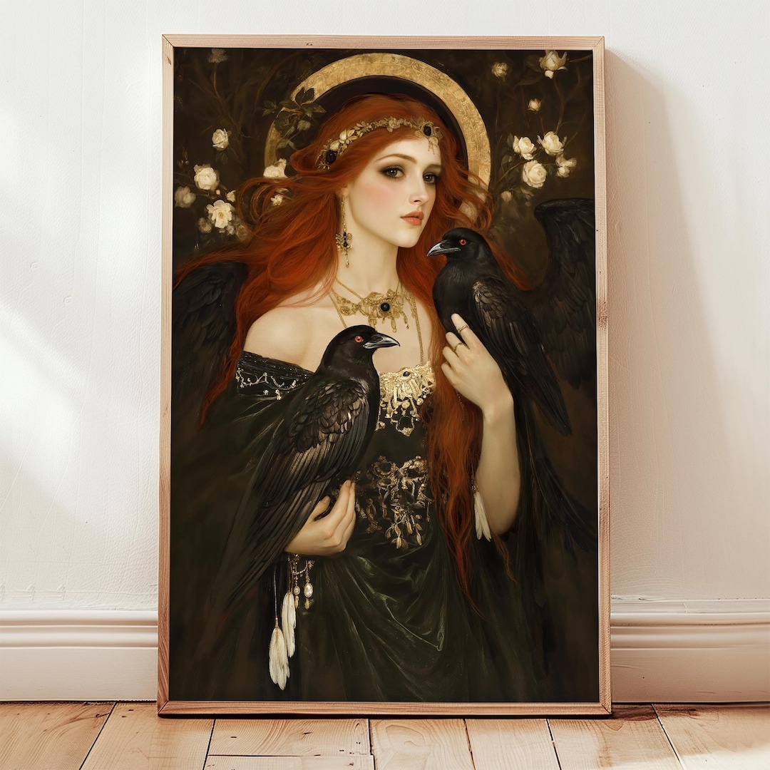 Morrigan Print With Crows, Giclee Gothic Irish Mythology Wall Art ...
