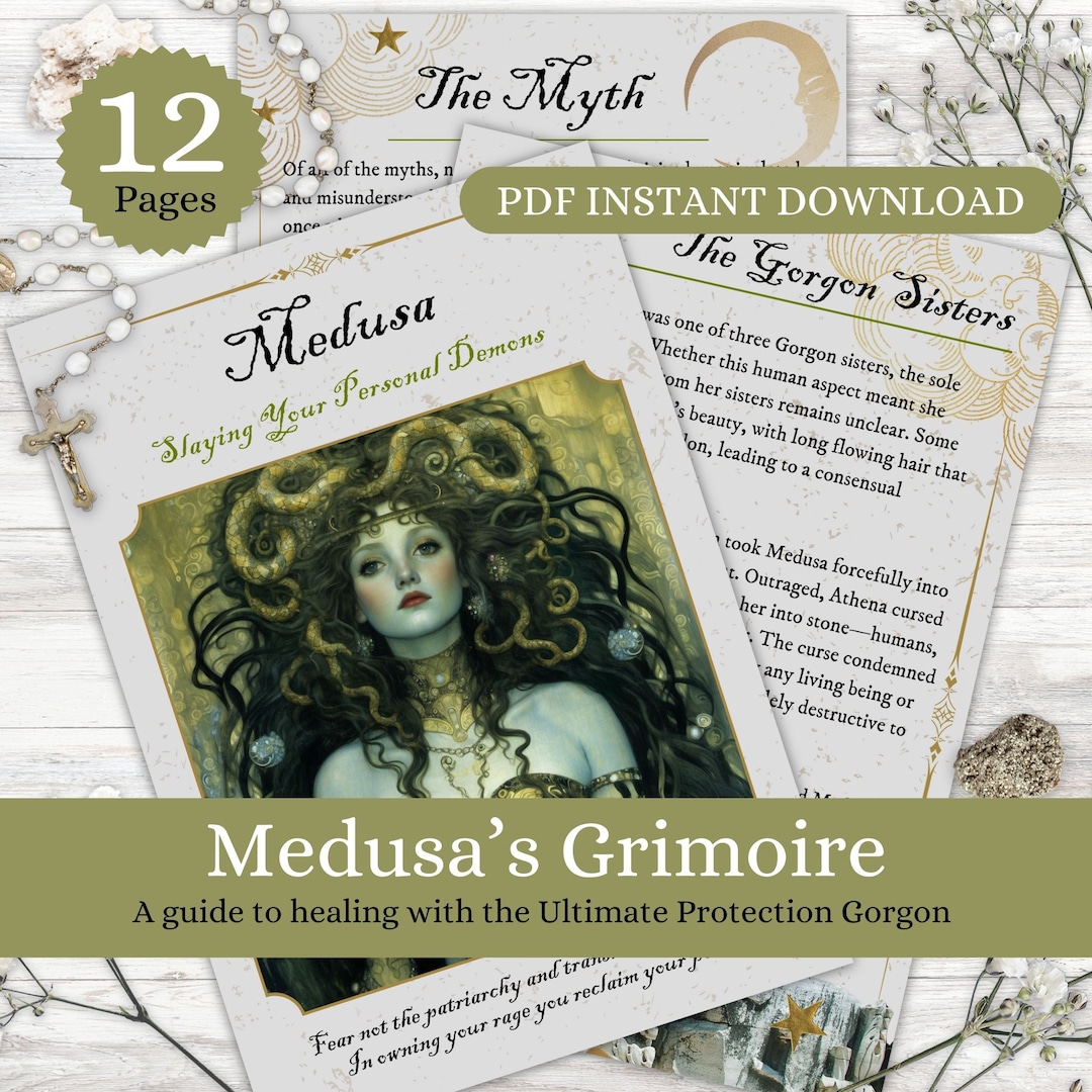 Medusa Grimoire Book of Shadows for Deity Work. Goddess Printable Pages ...