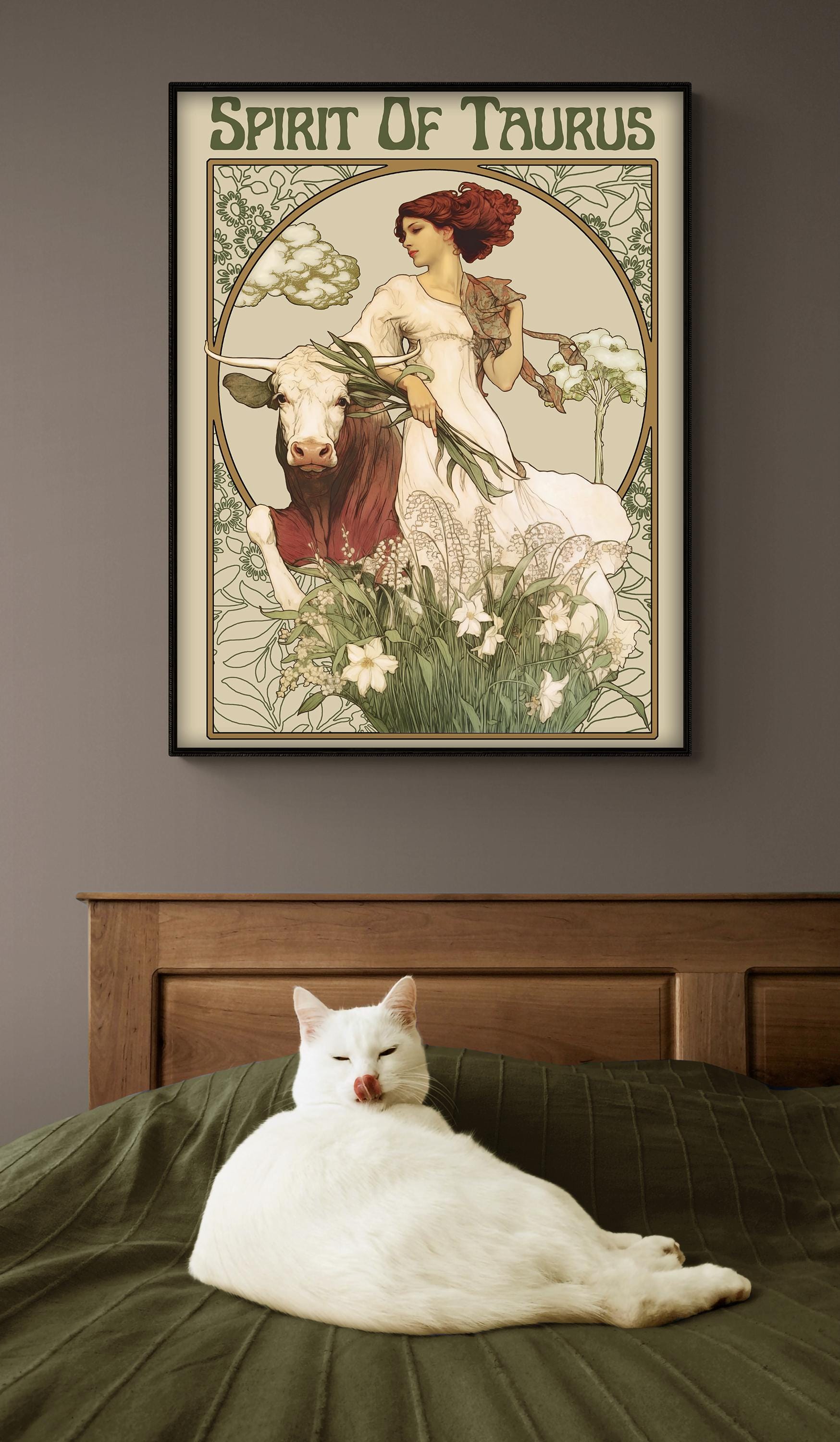 Taurus Birth Flower Poster, Vintage Zodiac Birthday Gift, Giclee Art ...
