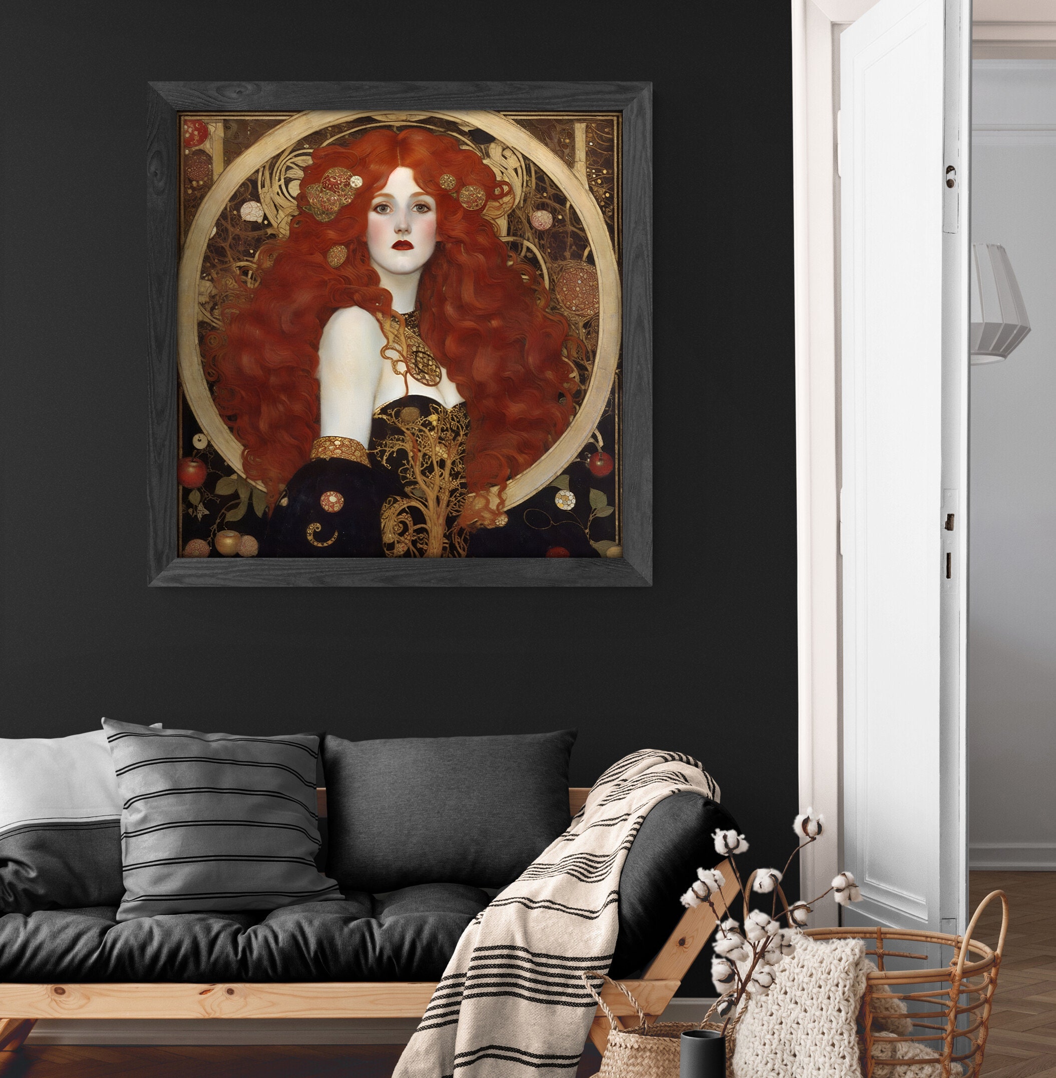 Eris Print Discordia Goddess of Strife With Red Hair & Apples. Greek ...