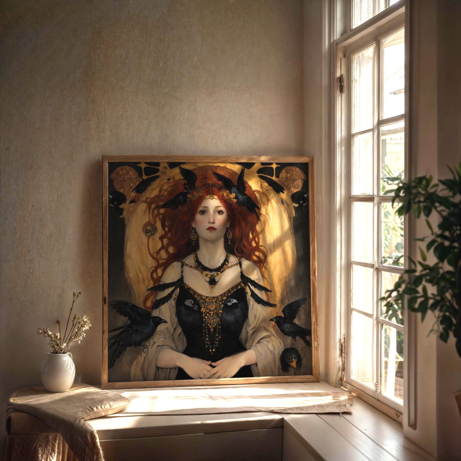 The Morrigan Print, Celtic Goddess of Crows. Gothic Mythology Room ...