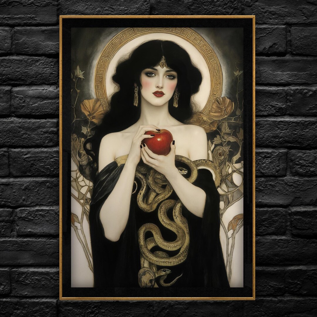 Lilith Printable, Art Nouveau Goddess With Serpents, Mythology Gothic ...