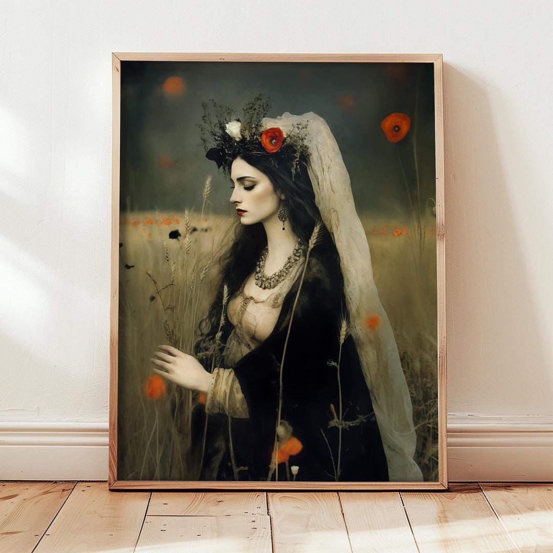 Demeter Print, Gothic Greek Mythology Wall Art, Goddess of Farming Gift ...