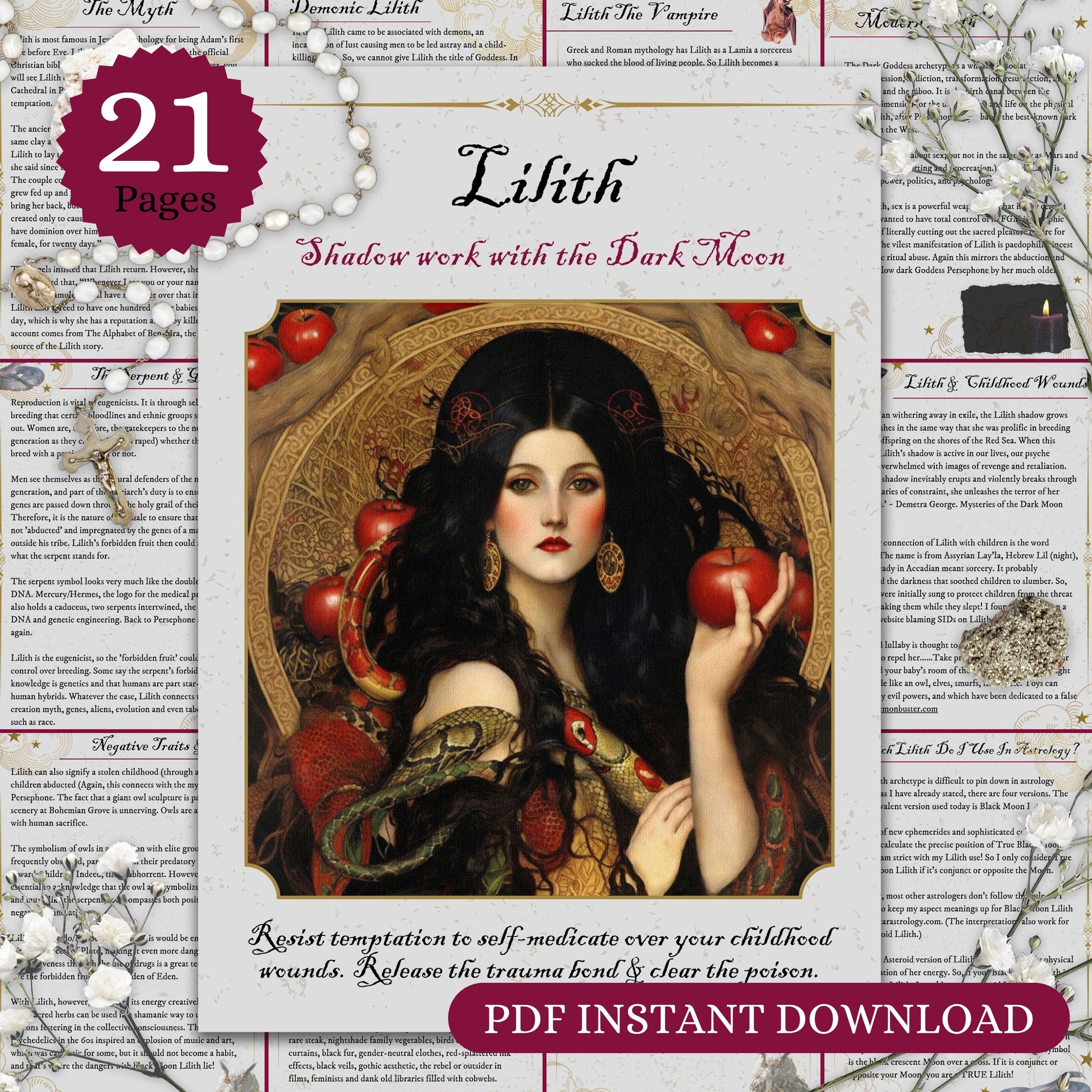 Lilith Grimoire Book of Shadows. Goddess Printable Pages. Deity Work ...