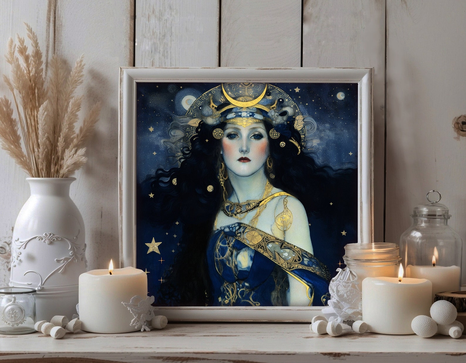 Nyx Print, Goddess of Night, Starry Gothic Wall Art Deco, Dark Coquette ...