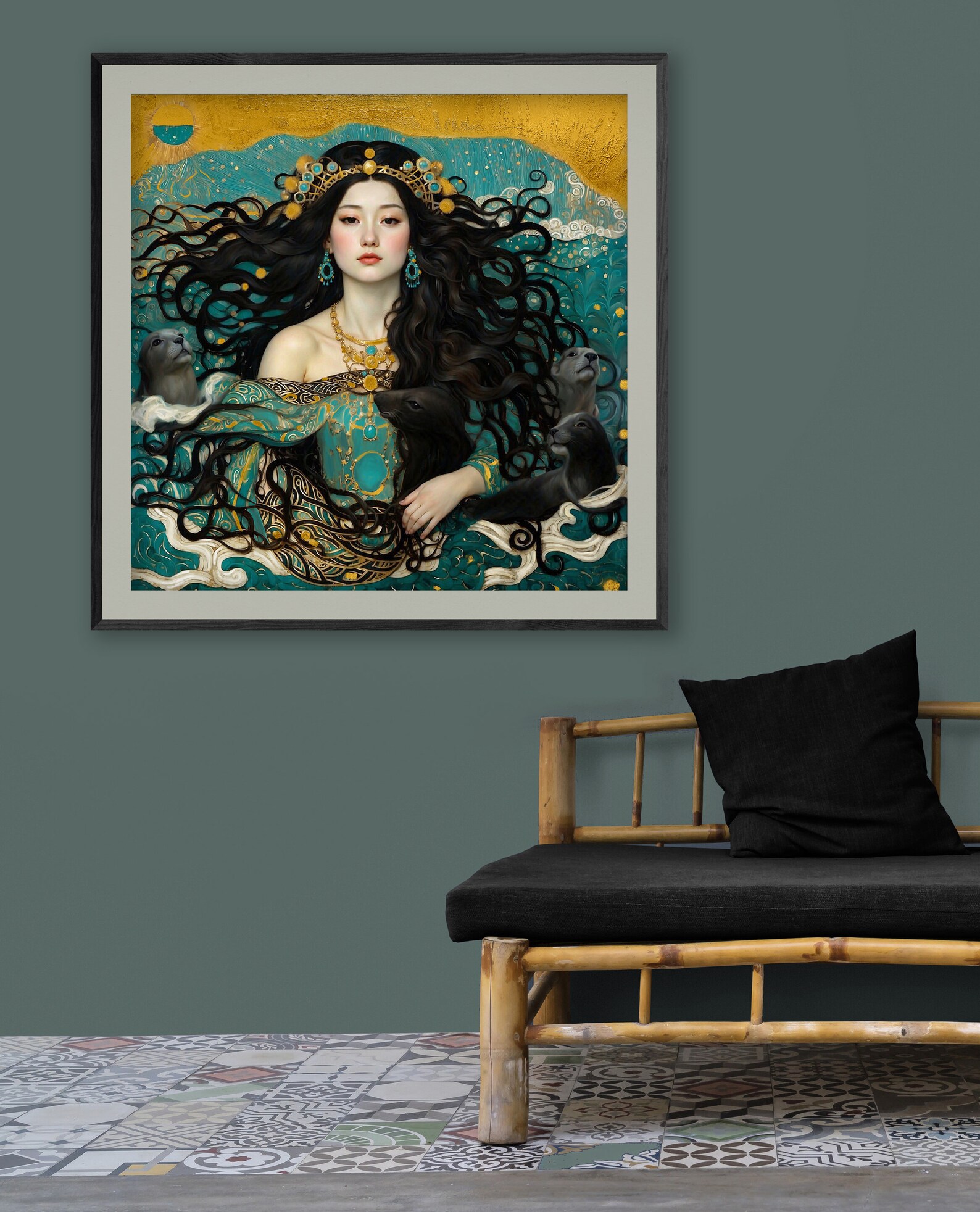 Sedna Print, Inuit Goddess of Sea With Seals, Dark Coquette Room Decor ...