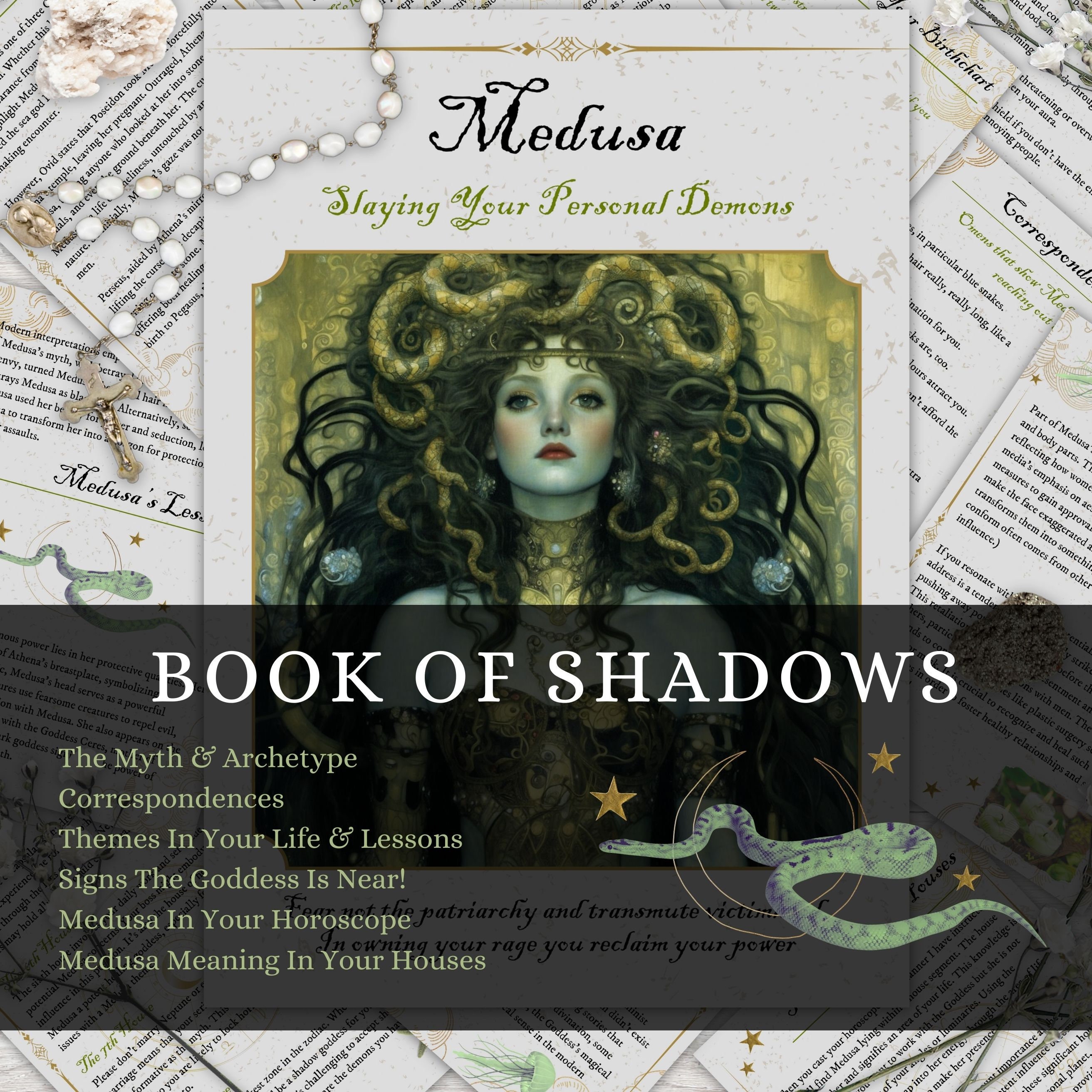 Medusa Grimoire Book of Shadows for Deity Work. Goddess Printable Pages ...