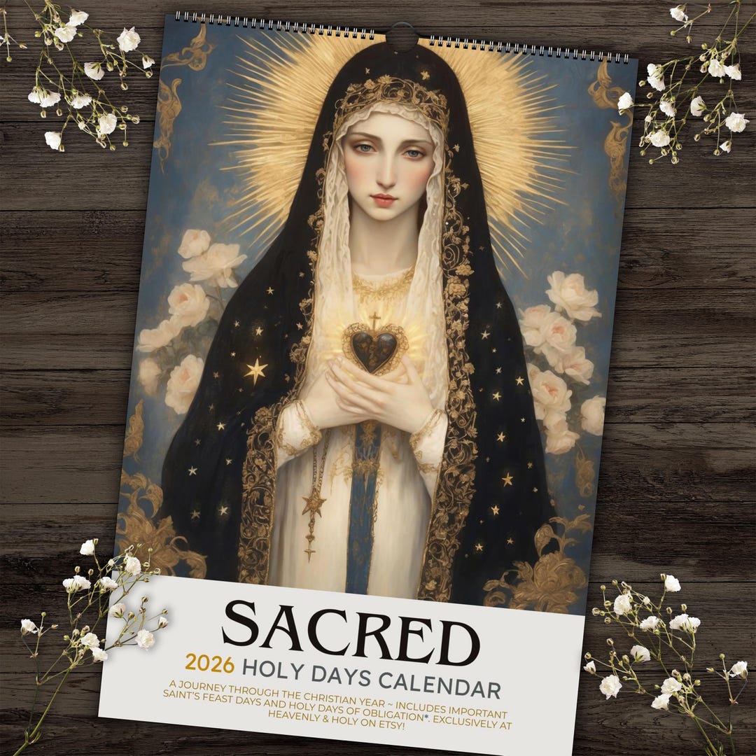 Sacred 2026 Calendar ~ Catholic Christian Holy Days With Illustrated ...
