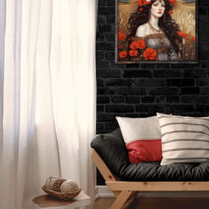 Demeter Print With Poppies, Ceres Goddess of Wheat, Art Nouveau Poster ...