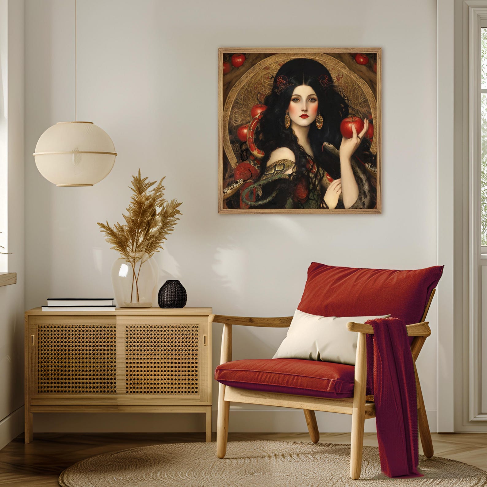 Lilith With Snakes Goddess Print, Art Nouveau Room Decor, Gothic Femme ...