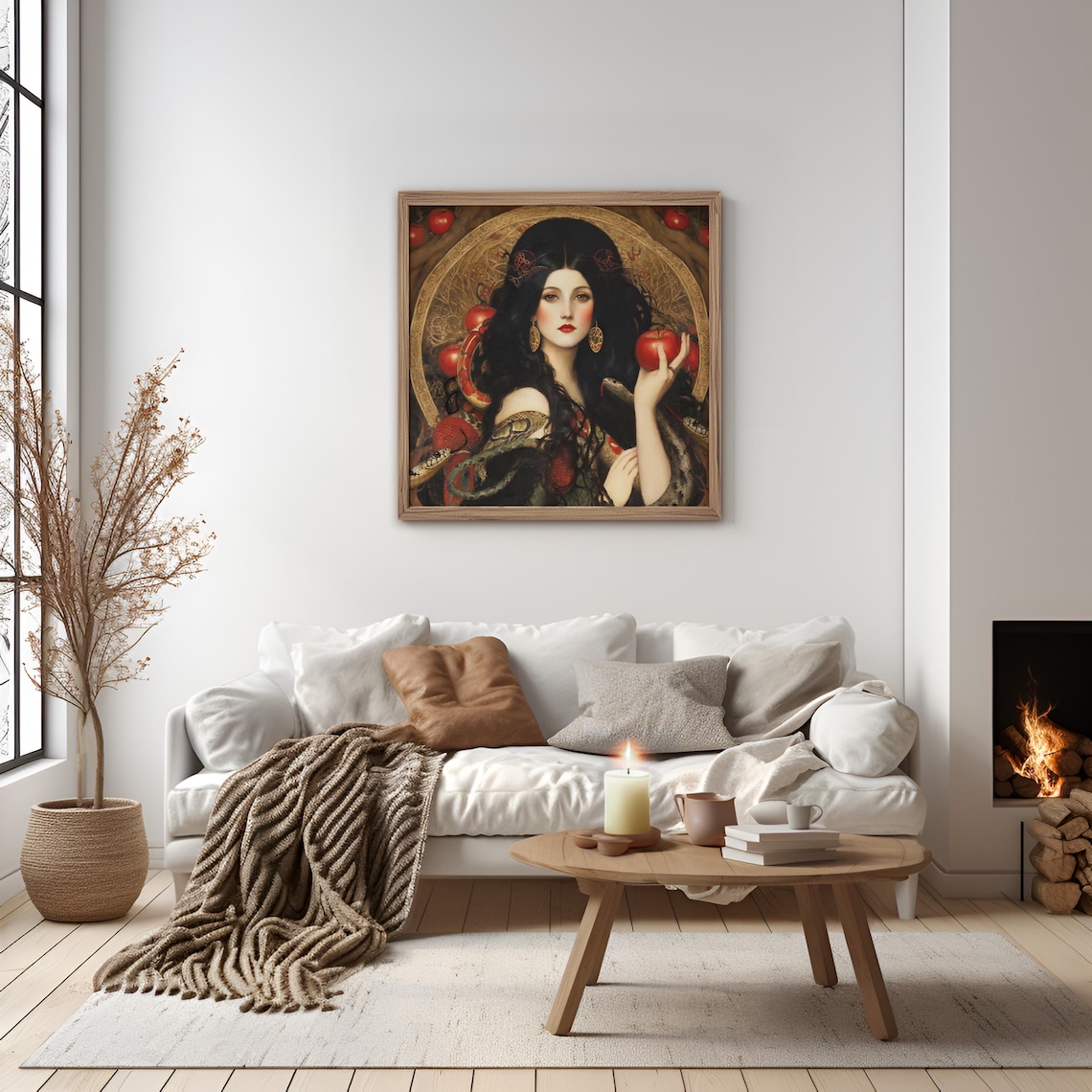 Lilith With Snakes Goddess Print, Art Nouveau Room Decor, Gothic Femme ...