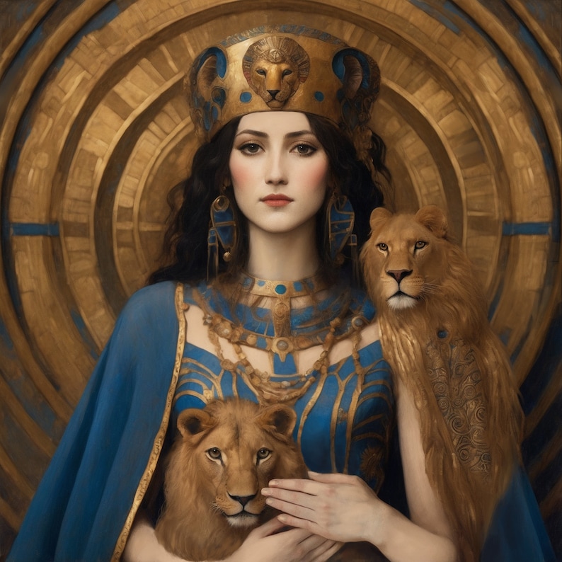 Sekhmet Print, Egyptian Goddess of Lions, Gothic Wall Art Deco, Dark ...