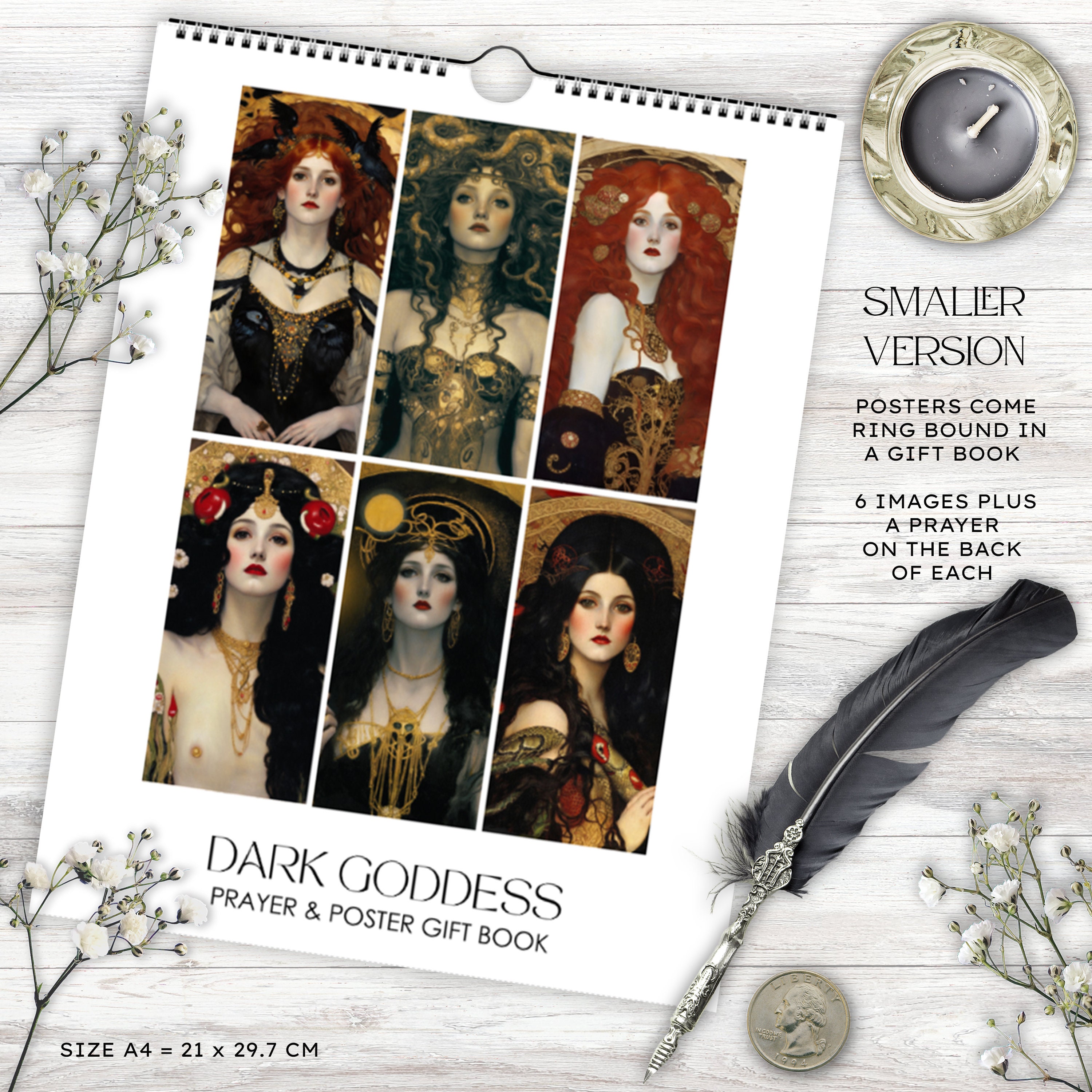 Dark Goddess Set of 6 Prints Greek Mythology Posters, Art Nouveau Gift ...