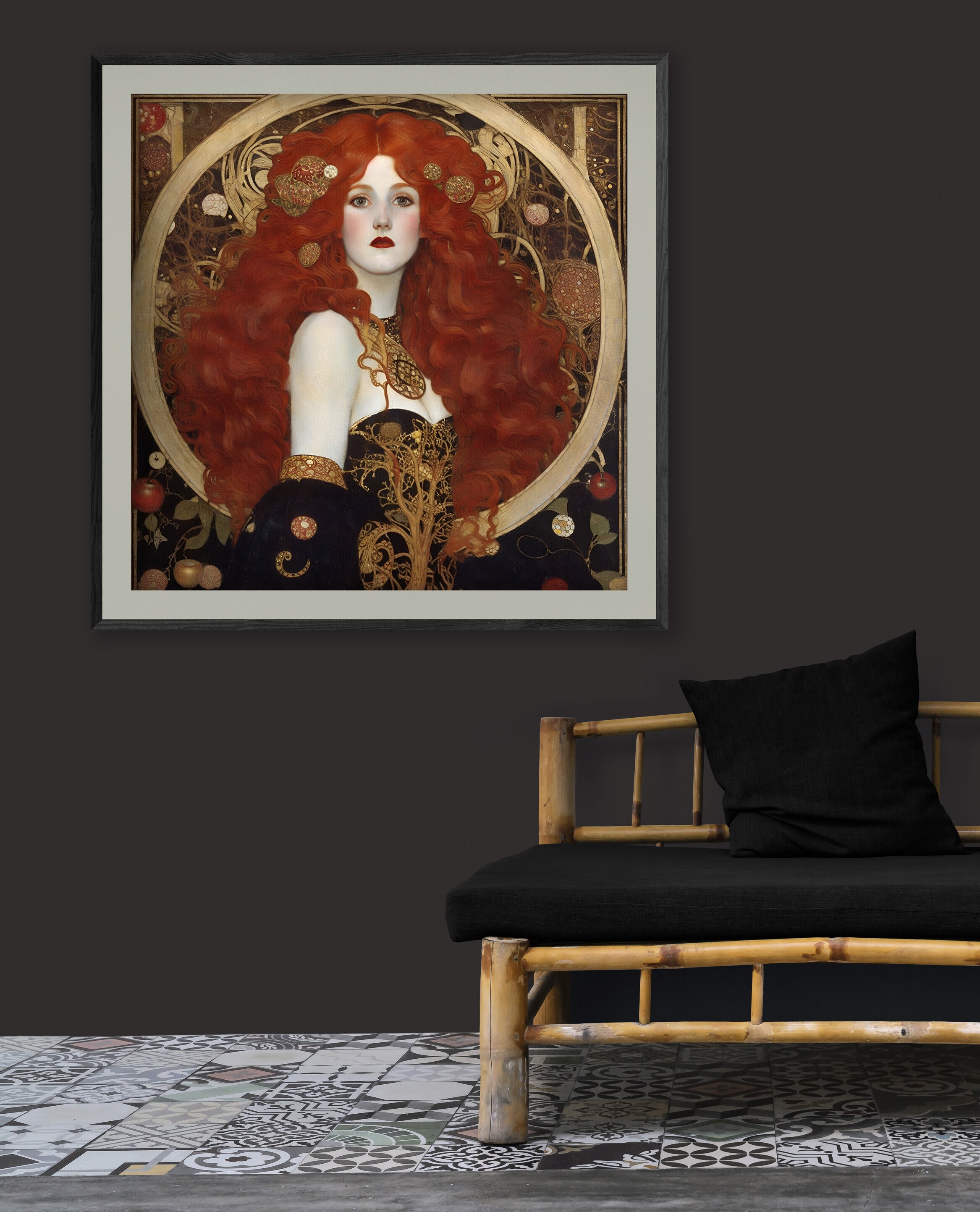 Eris Print Discordia Goddess of Strife With Red Hair & Apples. Greek ...