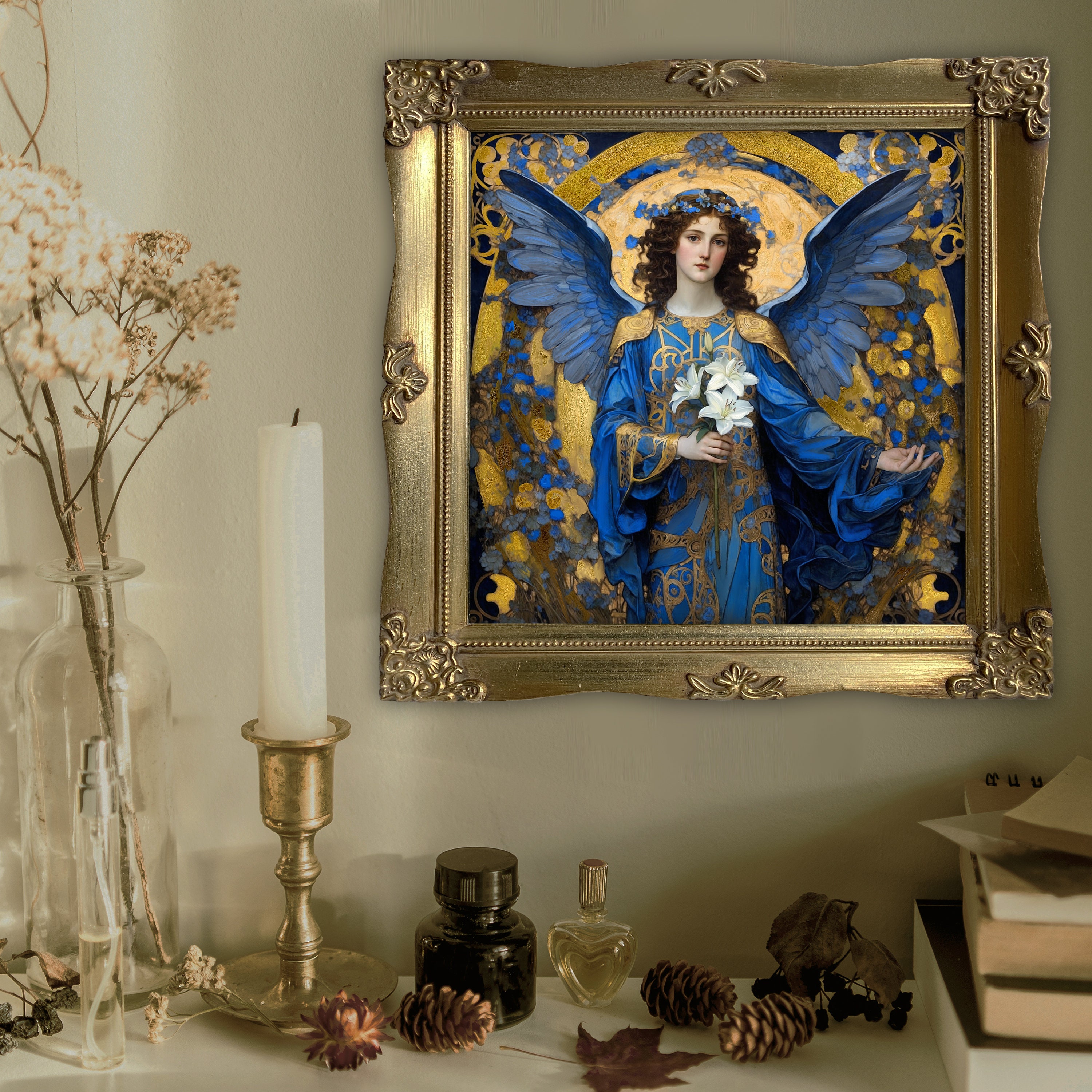 Archangel Gabriel Print, Christian Wall Art Gift, Catholic Icon Home ...