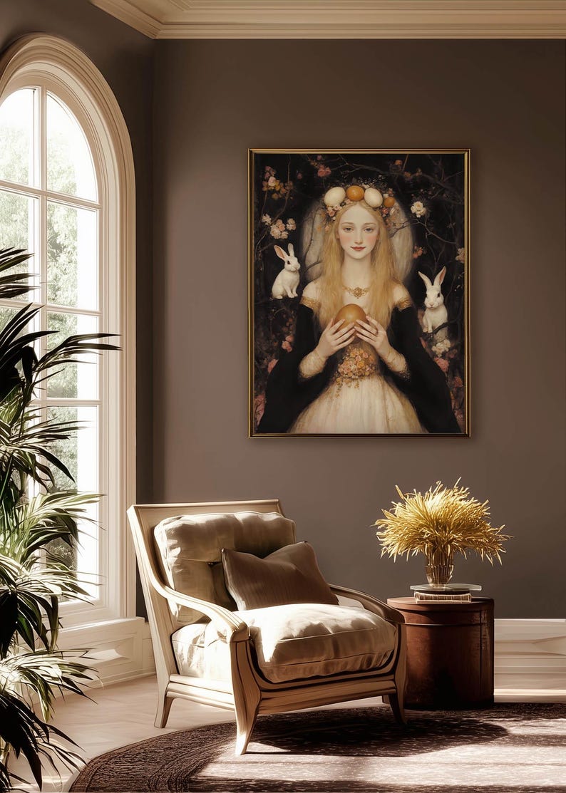 Ostara Goddess Art Print | Spring Equinox, Wiccan Easter Decor - Etsy