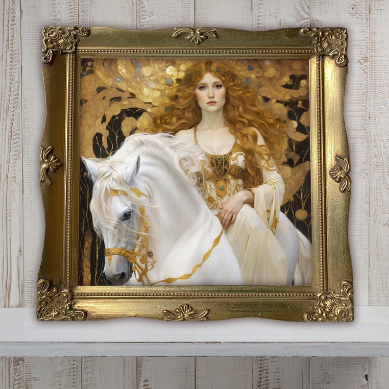 Rhiannon Print, Welsh Goddess of Dreams, Horses, Fertility & Rebirth ...