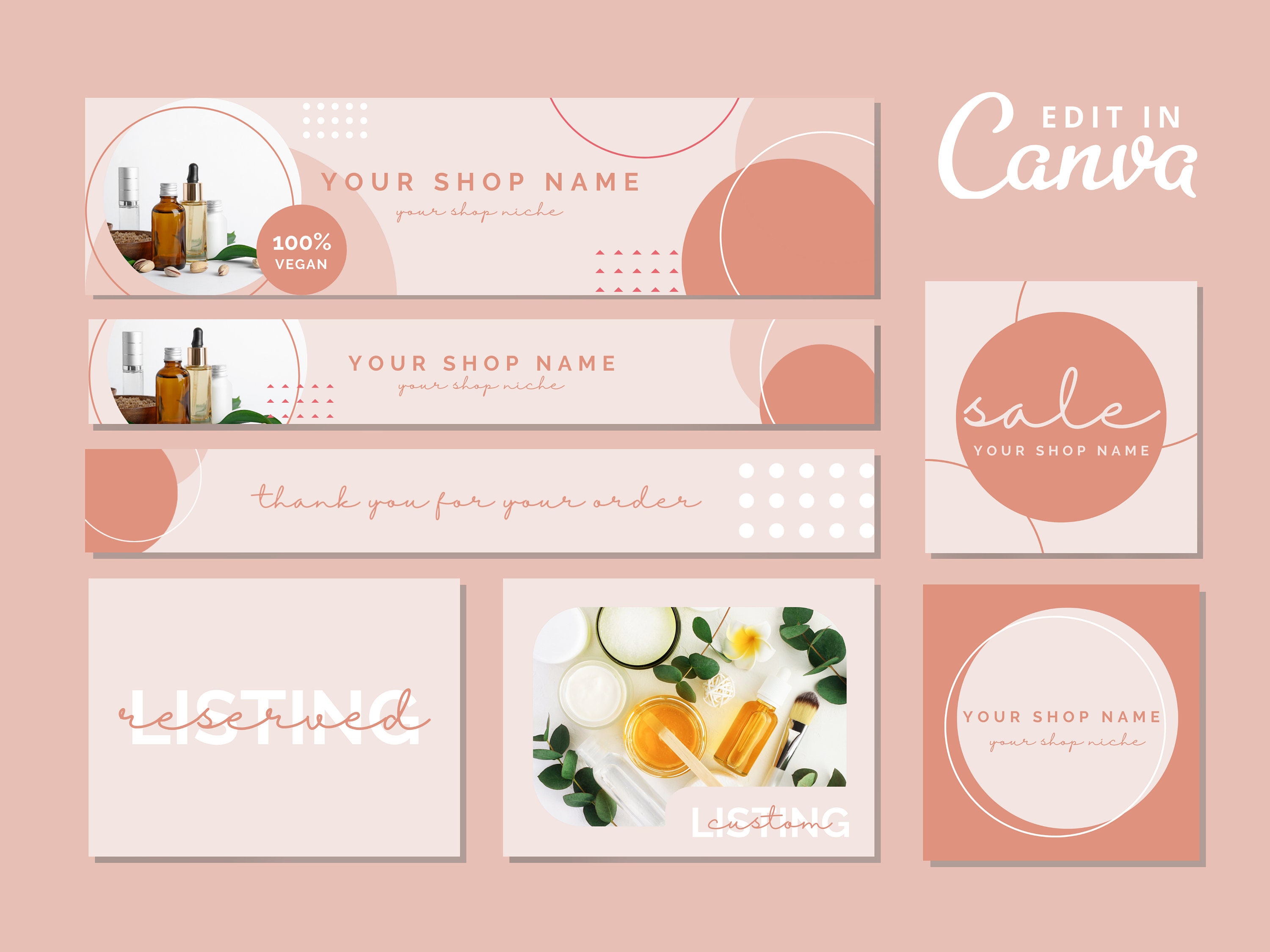 Editable Etsy Branding Kit Etsy Banner Etsy Listing Etsy