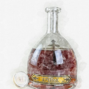 Dusse Cognac Bottle | Photo Digital Download | Wall Art | Photo Sketch ...