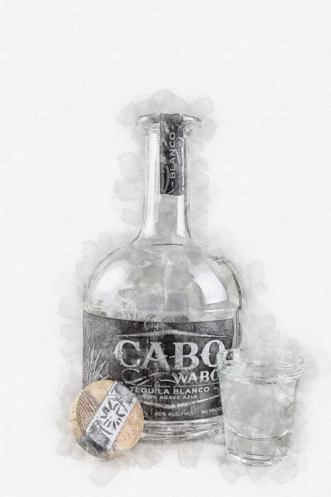 Cabo Wabo Vodka With Shot Glass Photo Digital Download Wall Art Photo ...