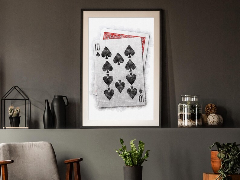 Ten of Spades | Photo Digital Download | Wall Art | Photo Sketch - Etsy