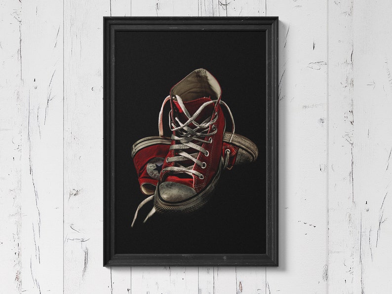 Red Converse Chuck Taylor All-star Sneakers Photo Digital Download Wall ...