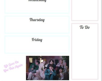 BTS Weekly Planner Printable - Etsy