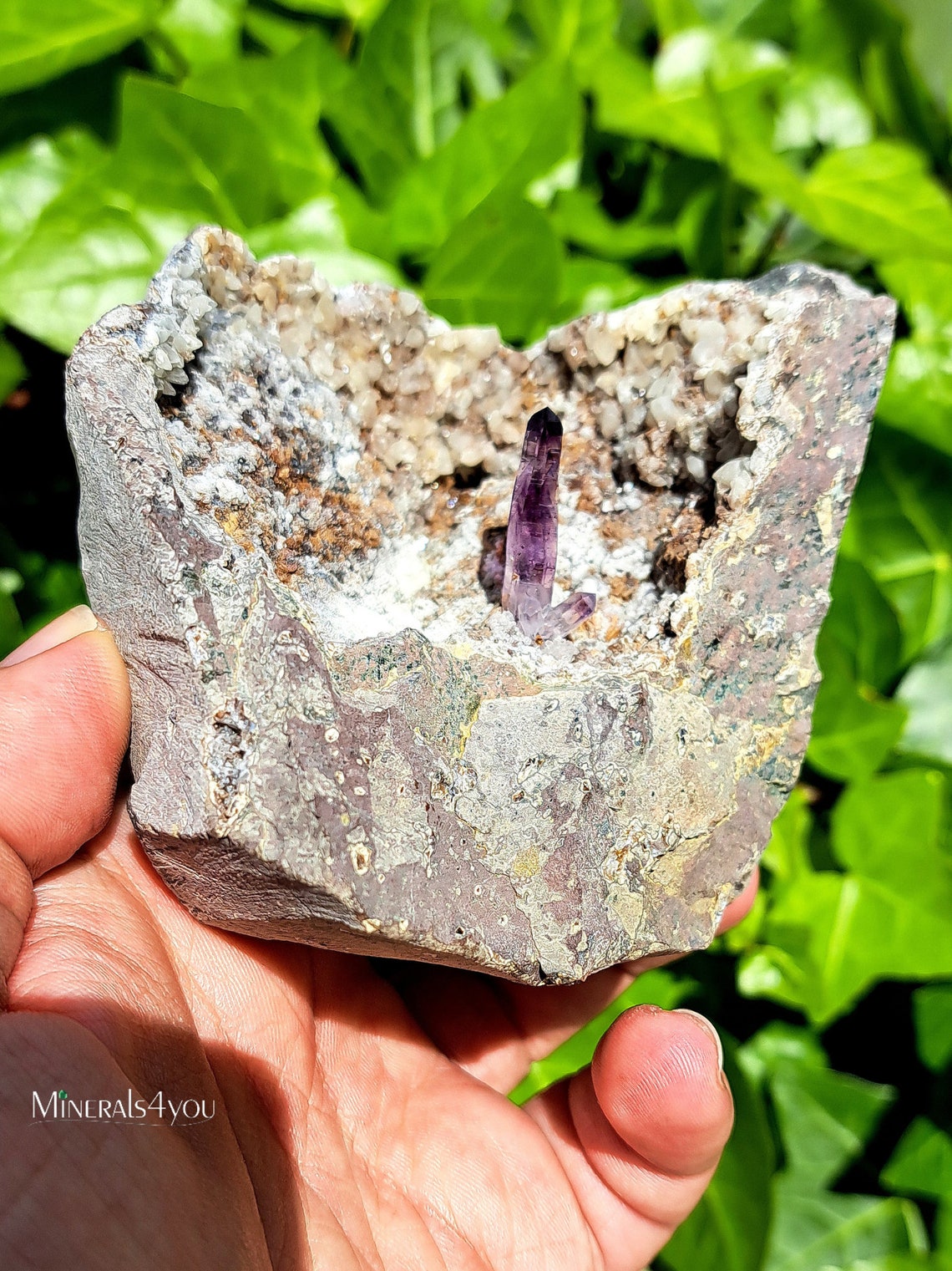 Amethyst Crystal on Matrix Dome - Etsy