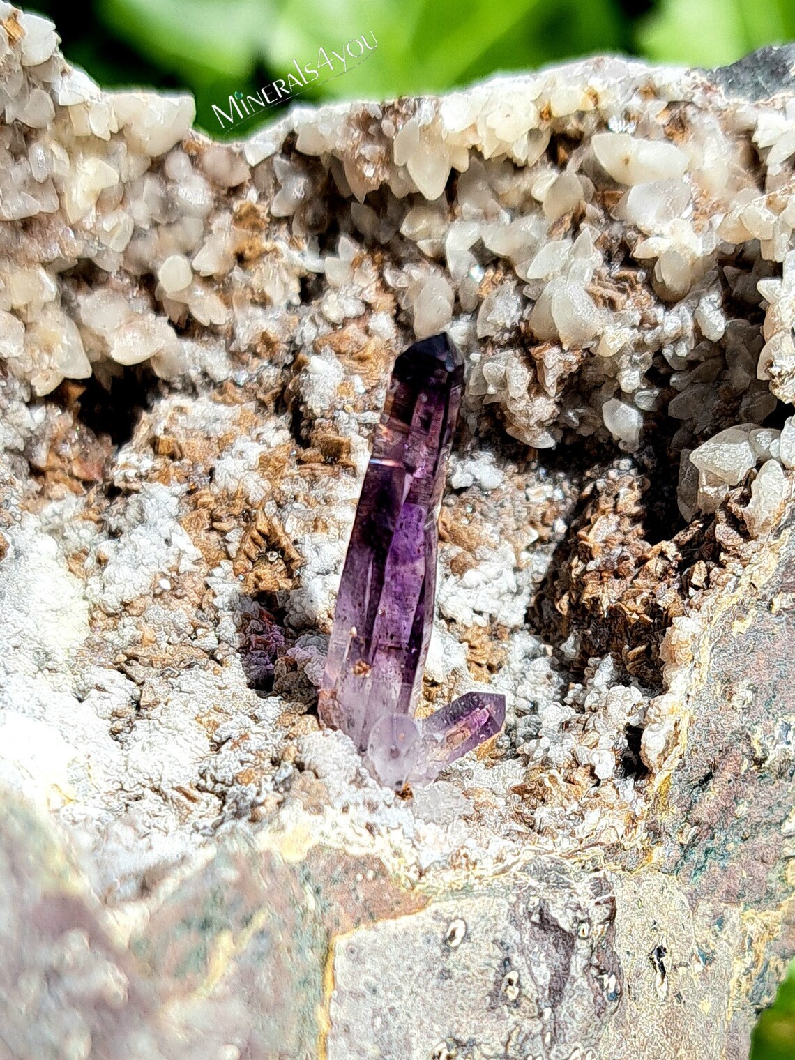 Amethyst Crystal on Matrix Dome - Etsy